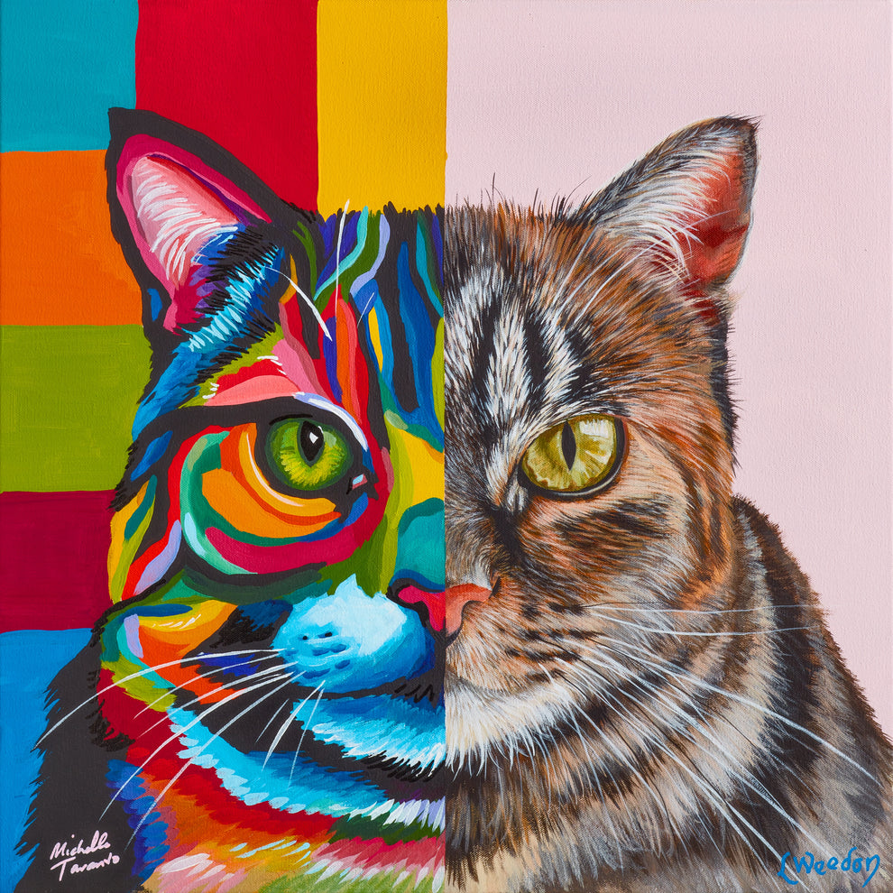 'Work Cat, Party Cat' Fine Art Print – Arco Iris Interiors
